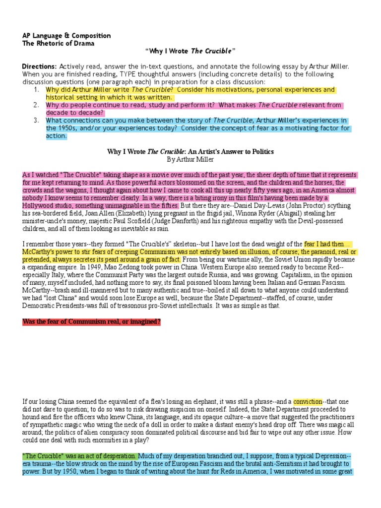 Why I Wrote, The Crucible | PDF | History | General Fiction