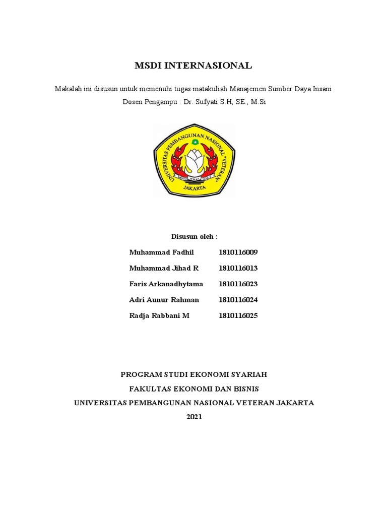 Msdi Internasional - Kelompok 3 | PDF