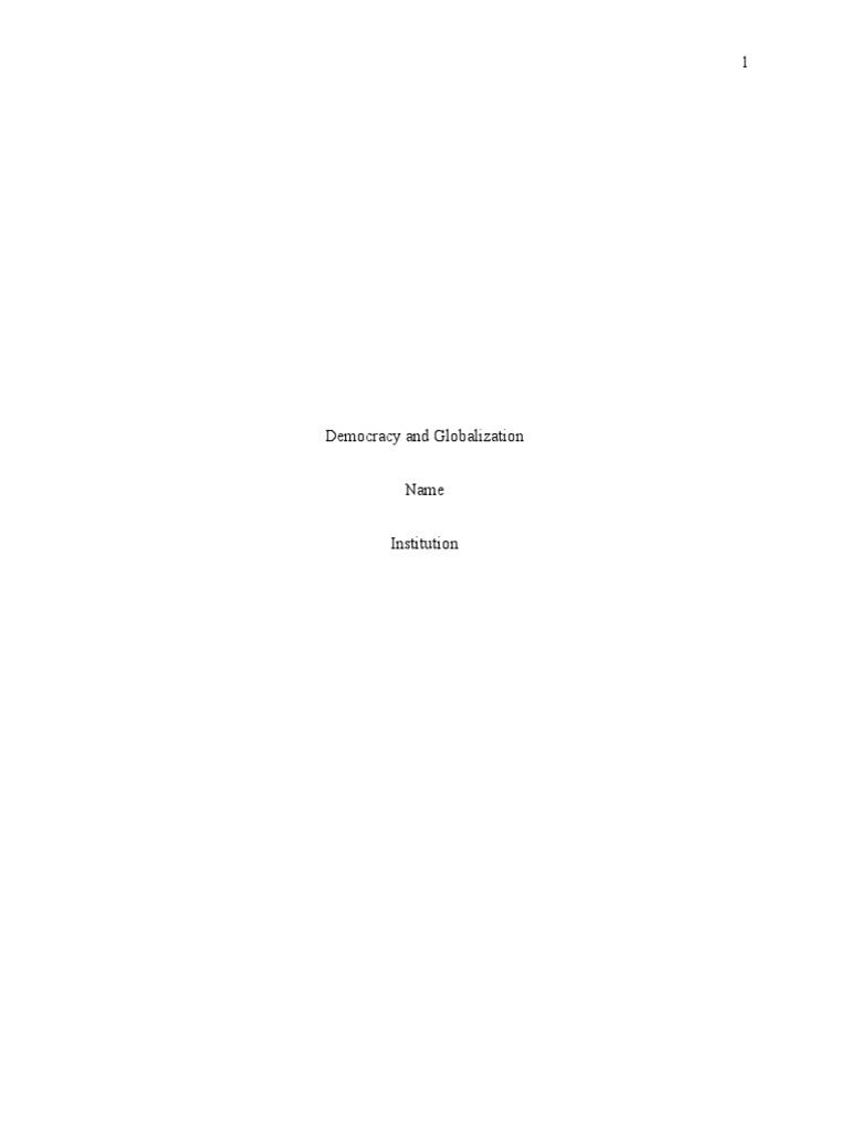 Democracy and Globalization | PDF | Globalization | Political Ideologies