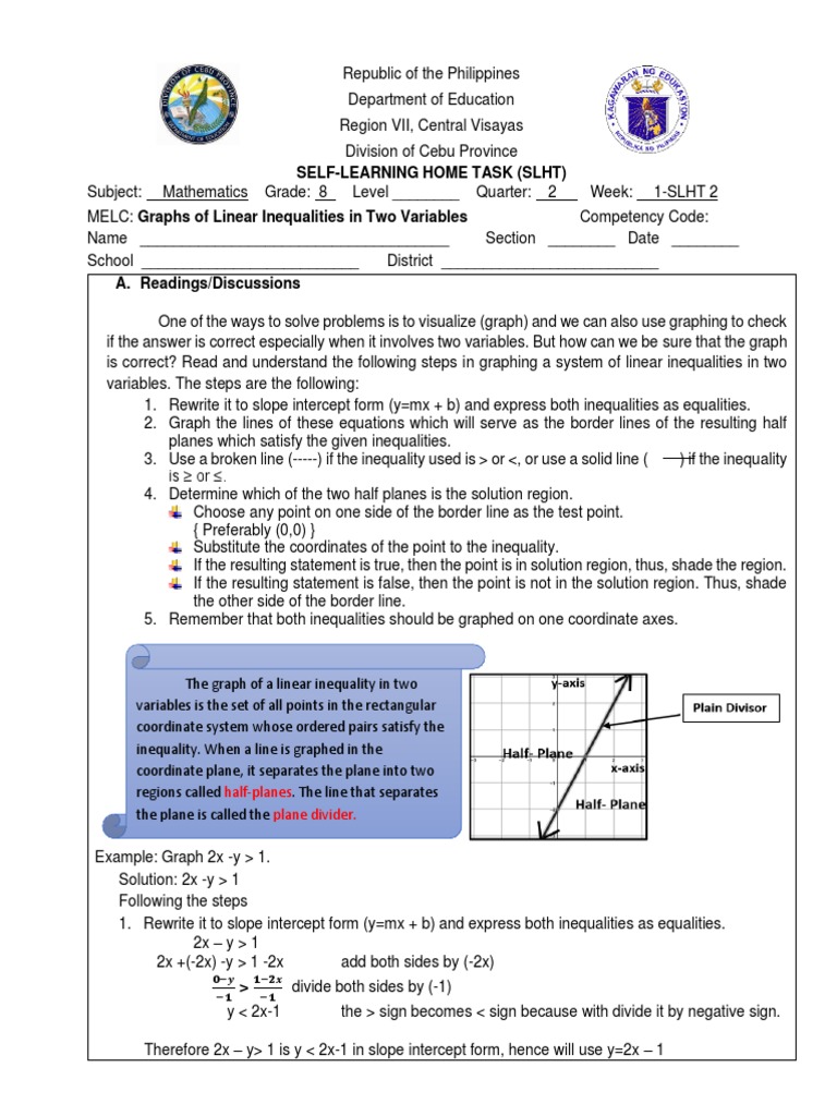 Graphing Linear Inequalities Guide | PDF | Cartesian Coordinate System ...