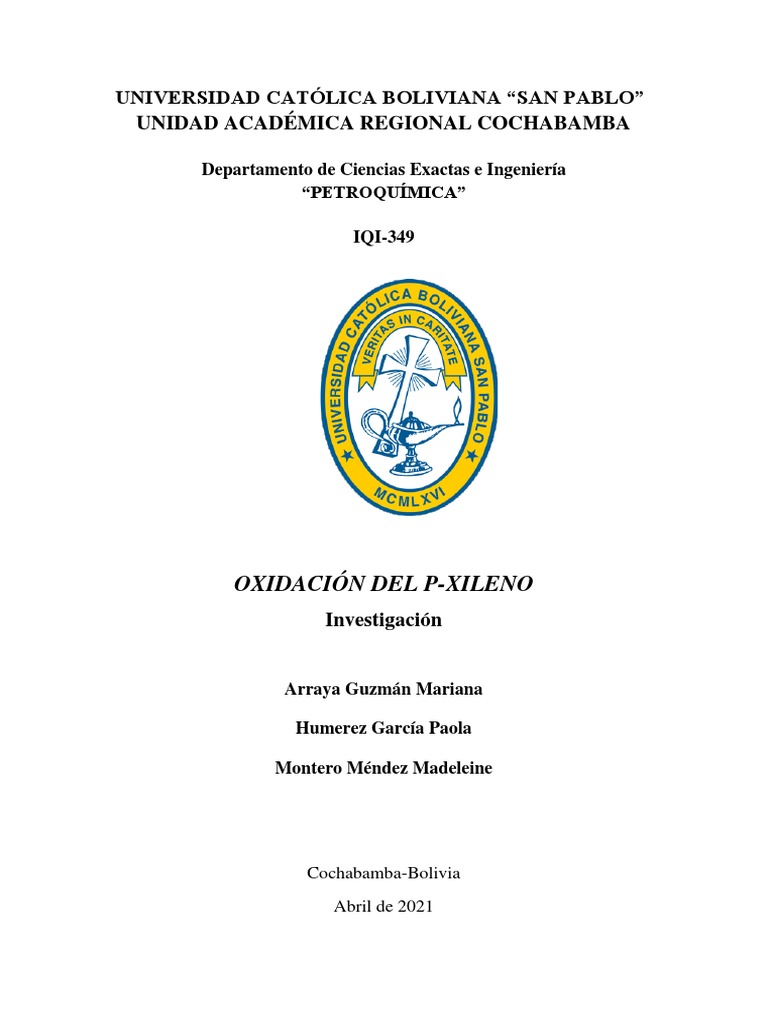 Oxidación de p-Xileno: Procesos y Aplicaciones | PDF | Destilación | Ester