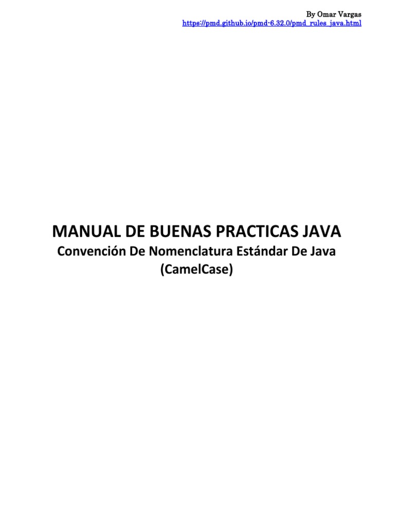 Manual de Buenas Prácticas de Java | PDF Manual de Buenas Prácticas de Java | PDF