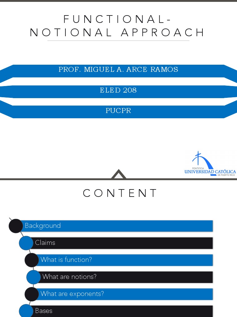Functional-Notional Approach: Prof. Miguel A. Arce Ramos | PDF | Verb ...