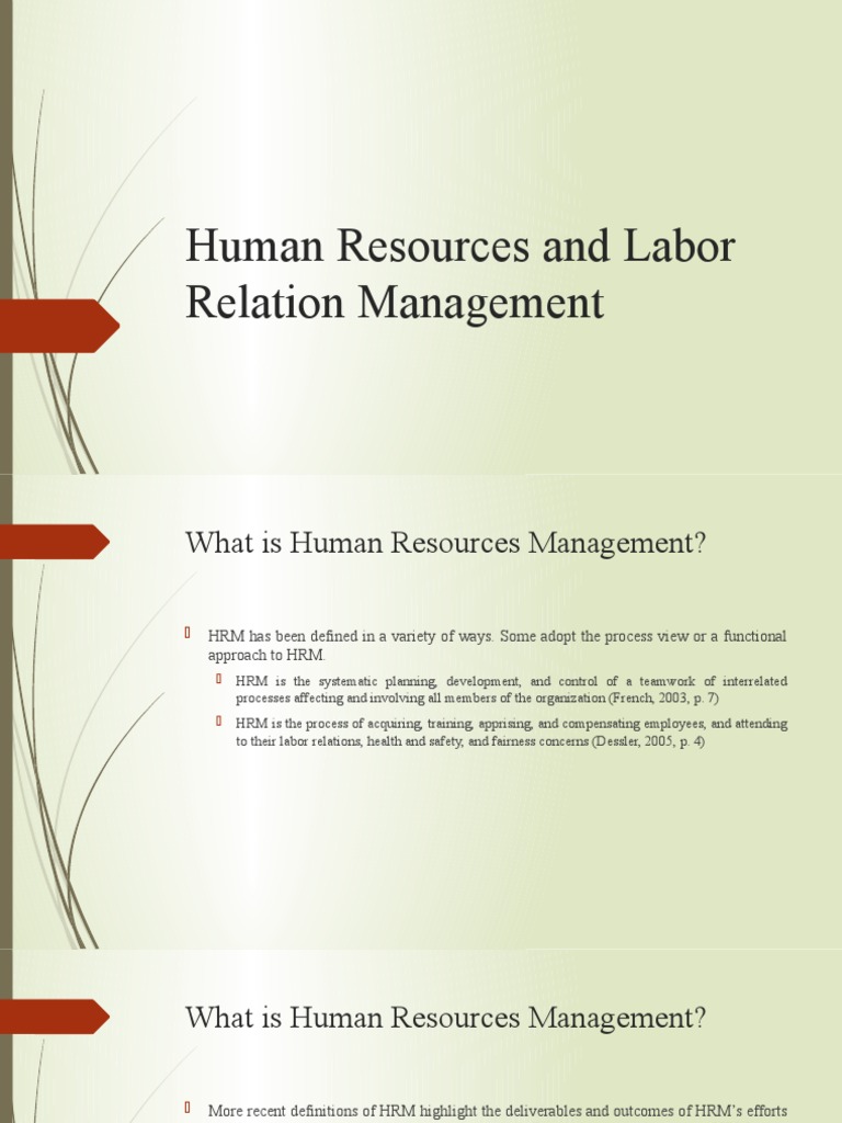 Human Resources and Labor Relation Management | PDF | Employment ...