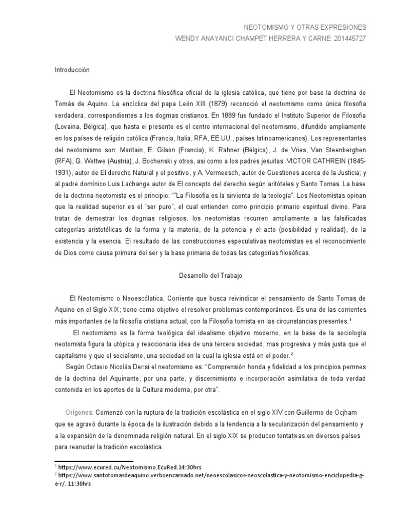 Neotomismo: Filosofía de Tomás de Aquino | PDF | Tomás de Aquino | La ...