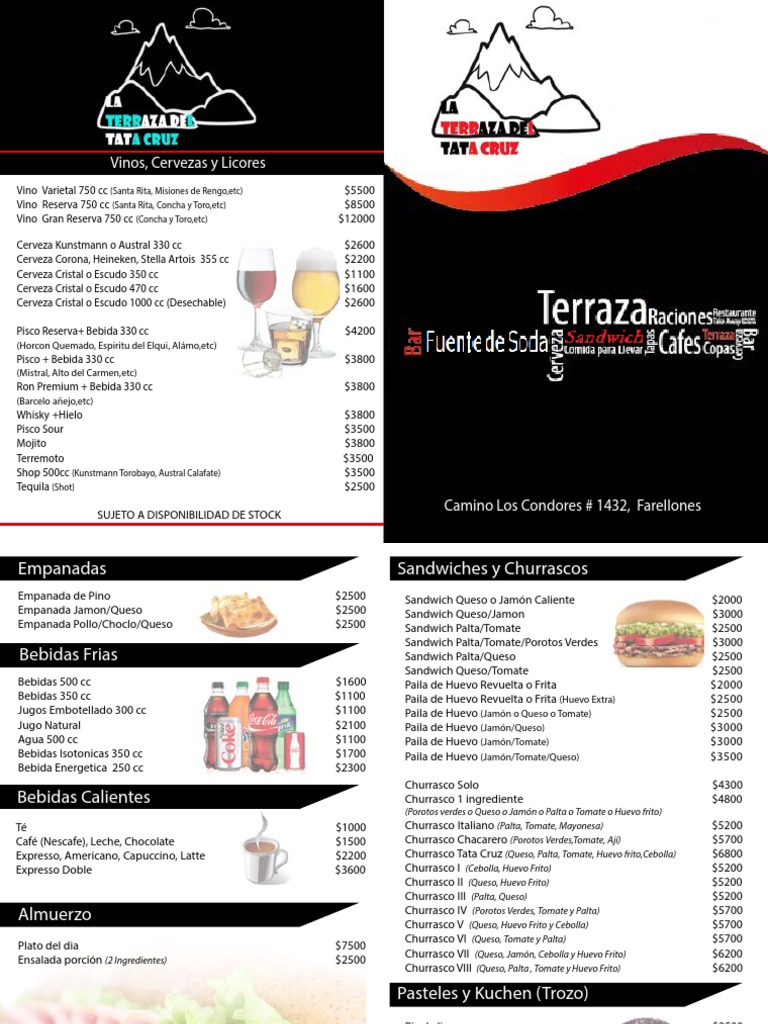 Plantilla Cartas Bar Restaurante4 | PDF | Alimentos | Cocina