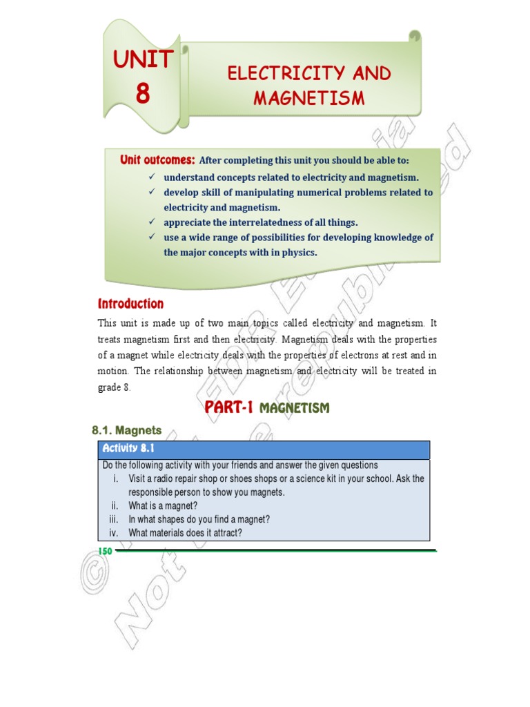 7-Unit8 Electricity and Magnetism | PDF | Electric Current | Voltage