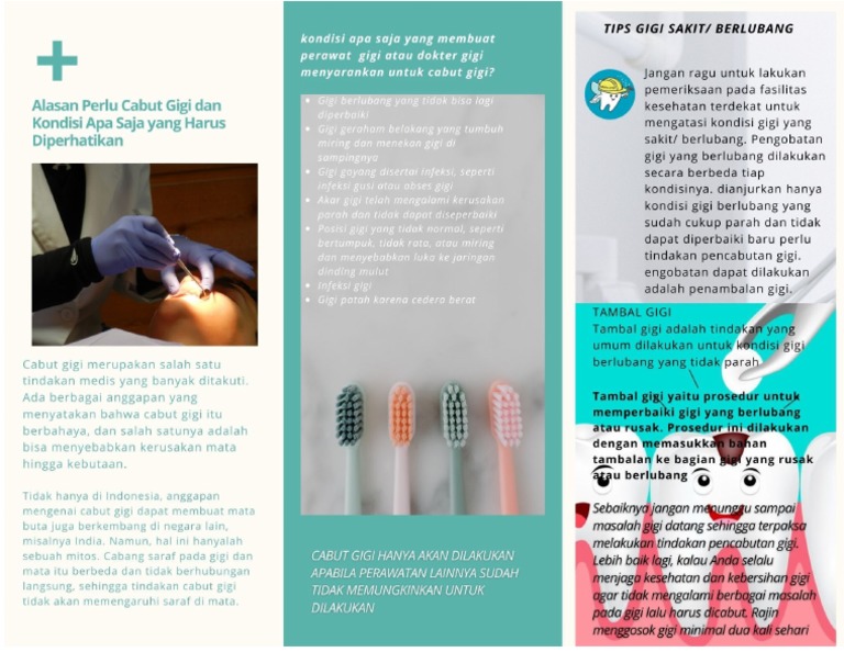 LEAFLET Pencabutan Gigi | PDF