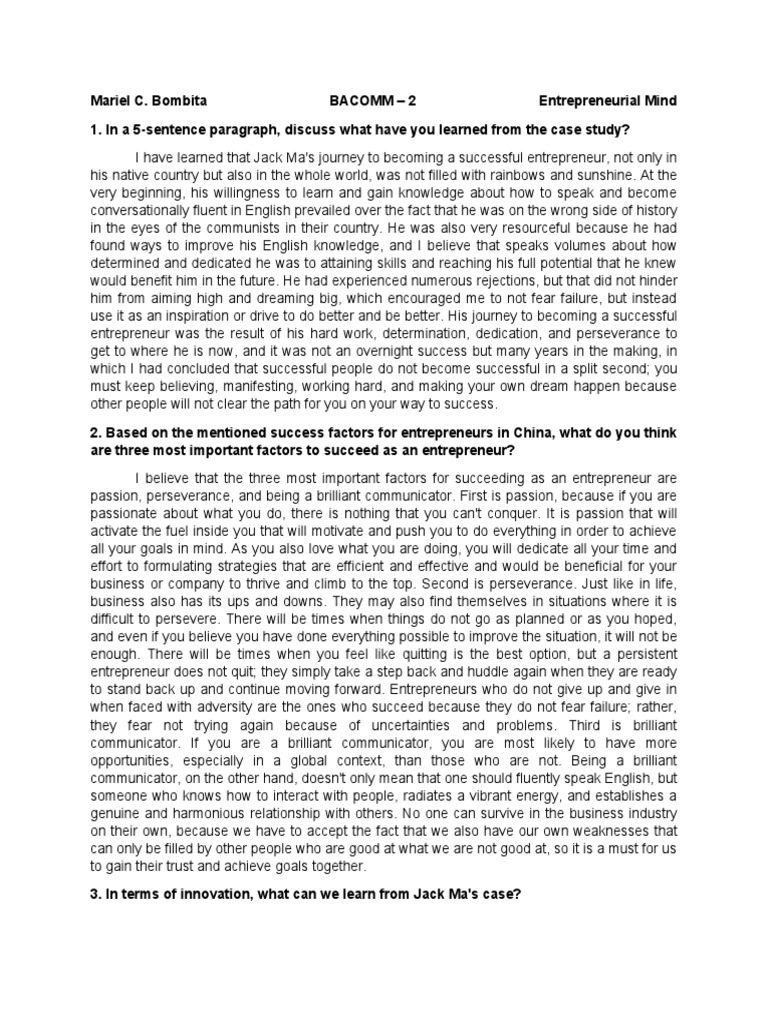 Entrep. Mind - 2nd Assignment. | PDF | Entrepreneurship | Internet