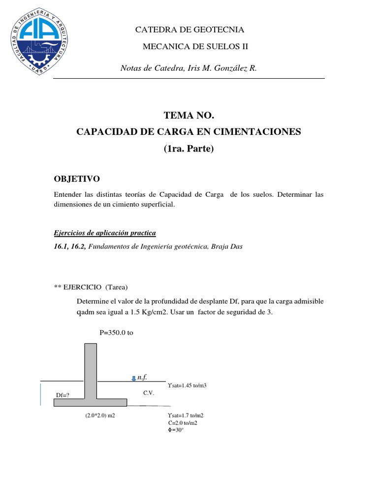 Capacidad de Carga en Cimentaciones | PDF