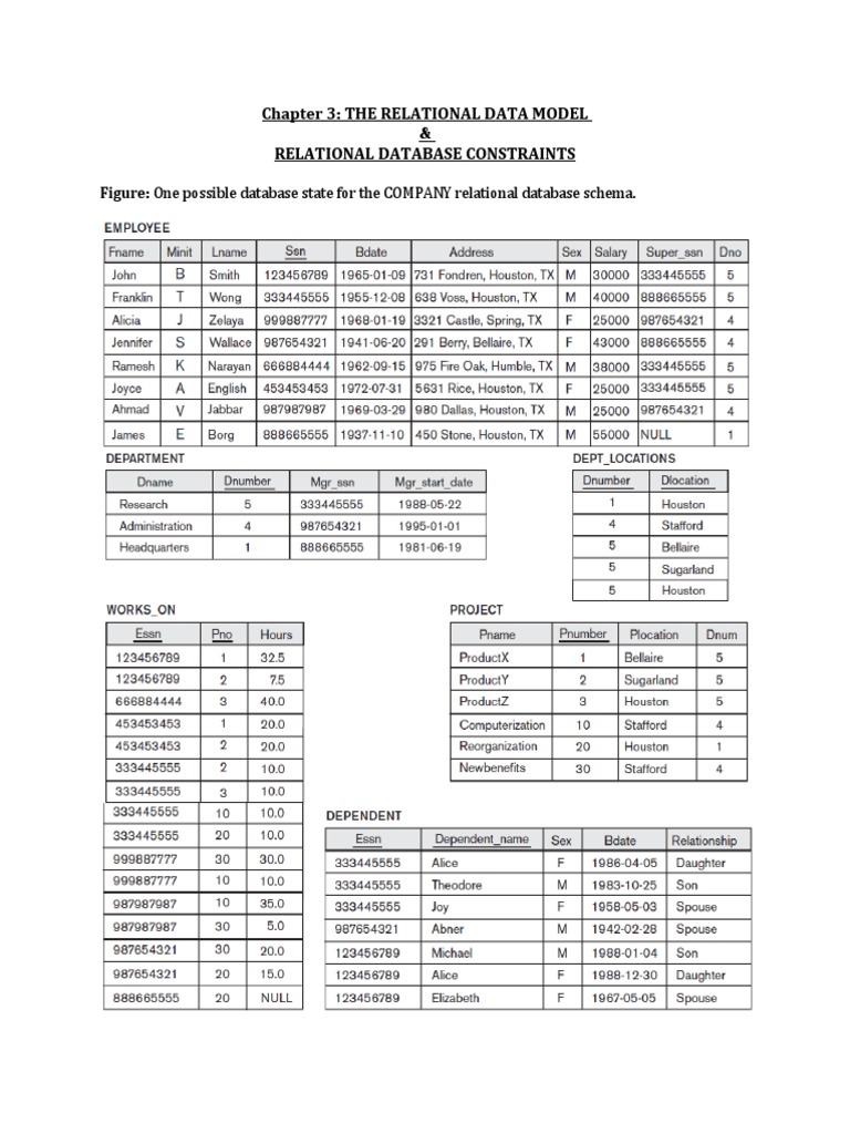 The Relational Data Model & Relational Database Constraints | PDF ...