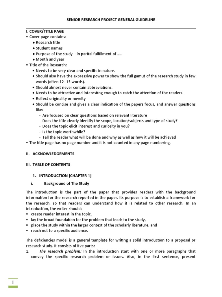 Senior Research Project Guidelines | PDF | Qualitative Research ...