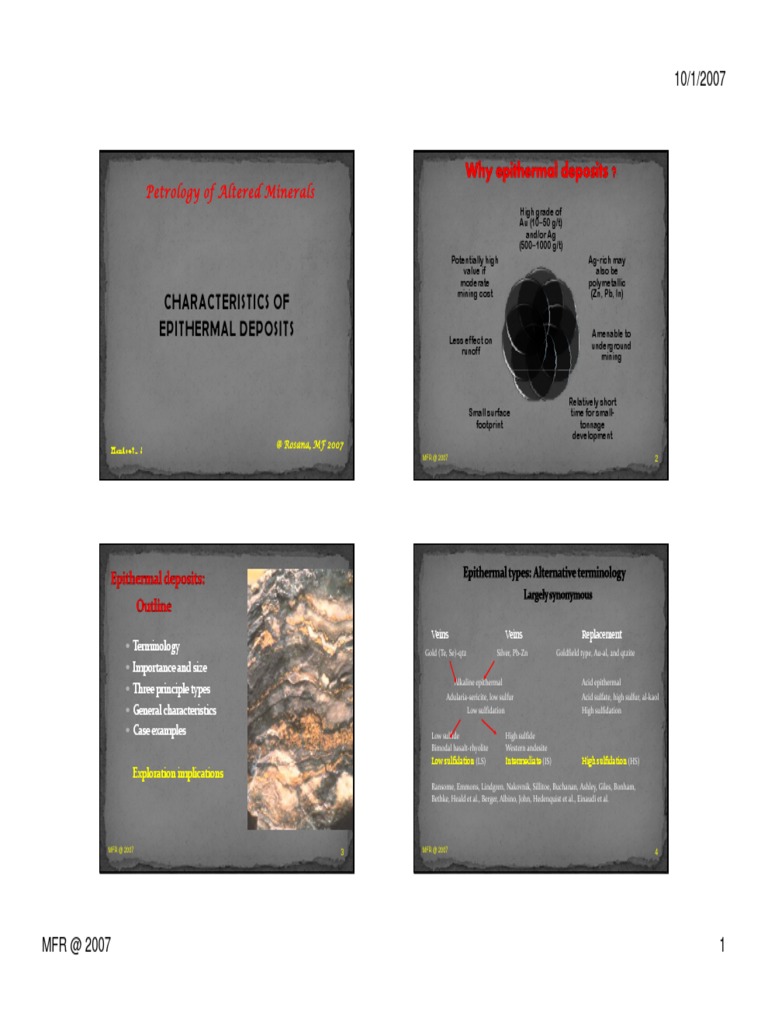 Handout 8 Characteristics of Epithermal Deposits (Compatibility Mode ...