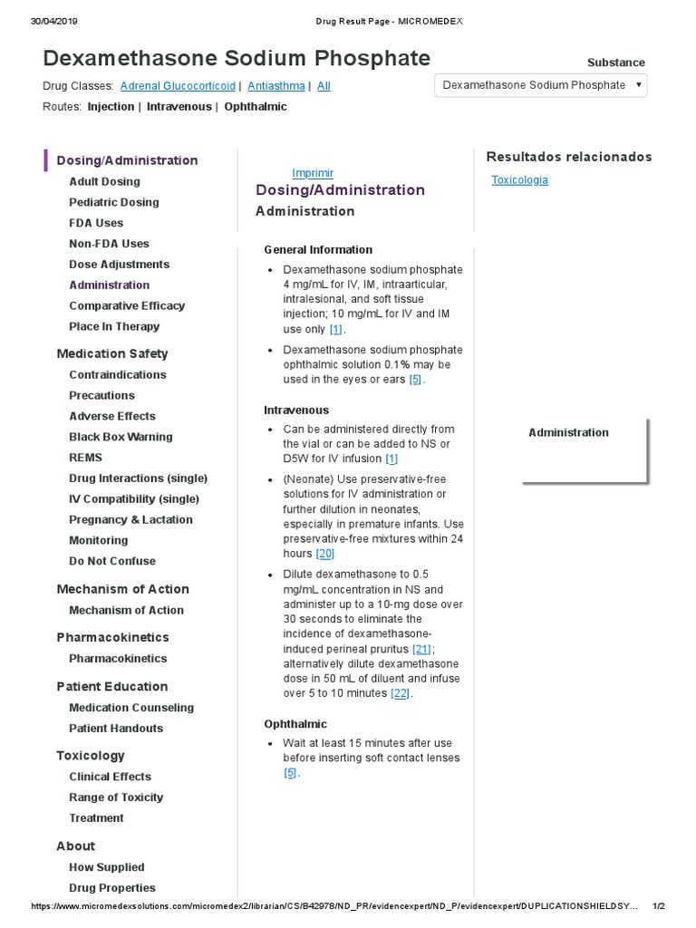 Dexamethasone Injection Guidelines | PDF | Intravenous Therapy ...