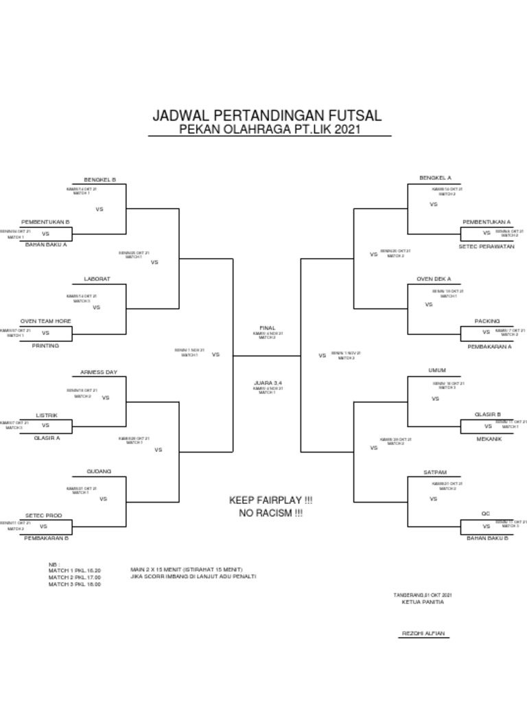 Jadwal Tournamen Futsal | PDF