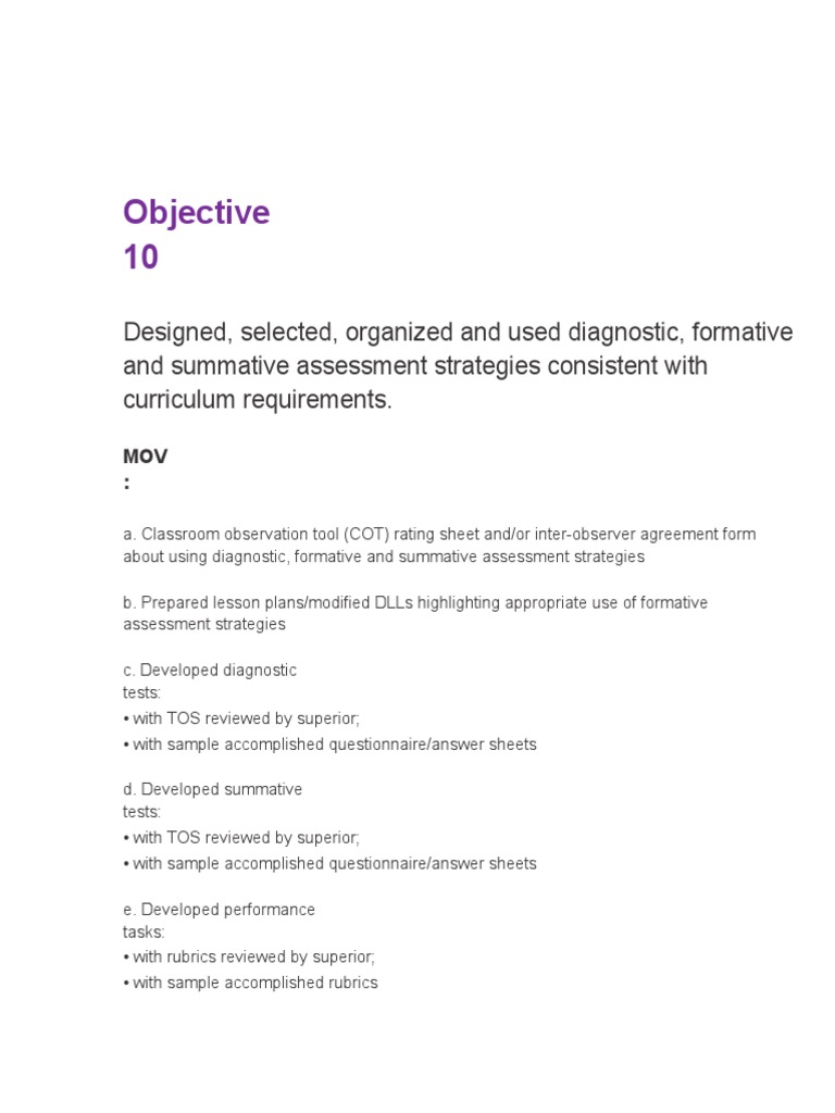 Objective 10 Kra 4 | PDF