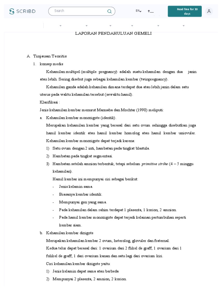 PDF Laporan Pendahuluan Gemeli | PDF