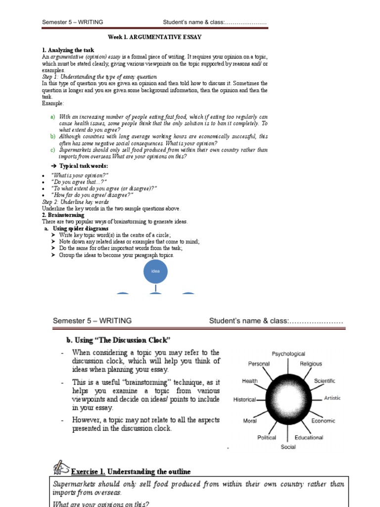 Writing an Argumentative Essay Guide | PDF | Essays | Brainstorming