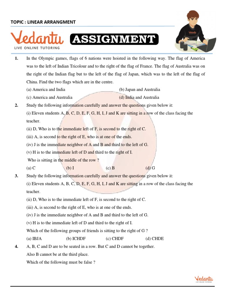 Linear Arrangements and Seating Positions: Analyzing Relative Placement ...