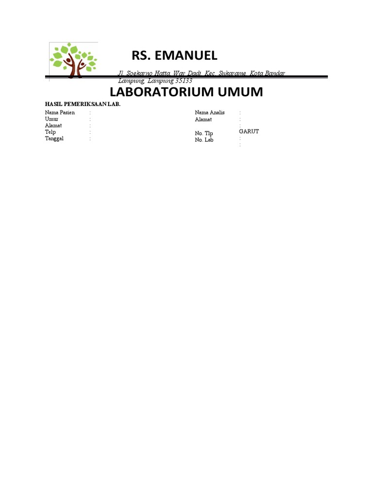 Contoh Surat Hasil Lab | PDF