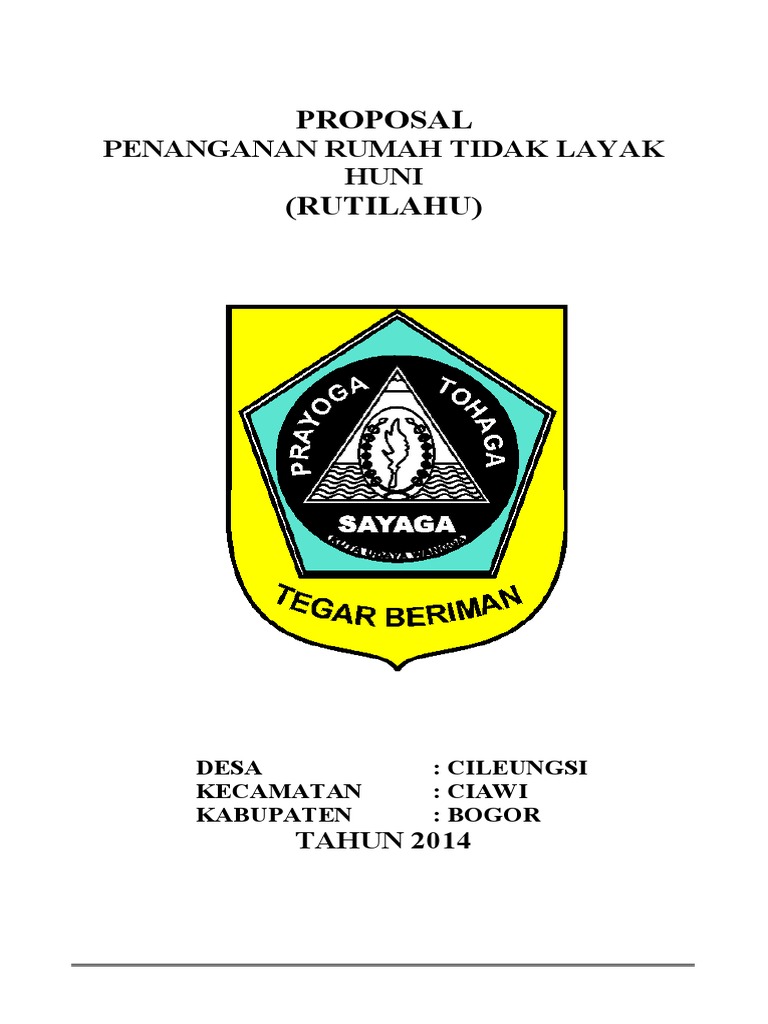 Proposal Renovasi Rumah Tidak Layak Huni di Desa Cileungsi | PDF