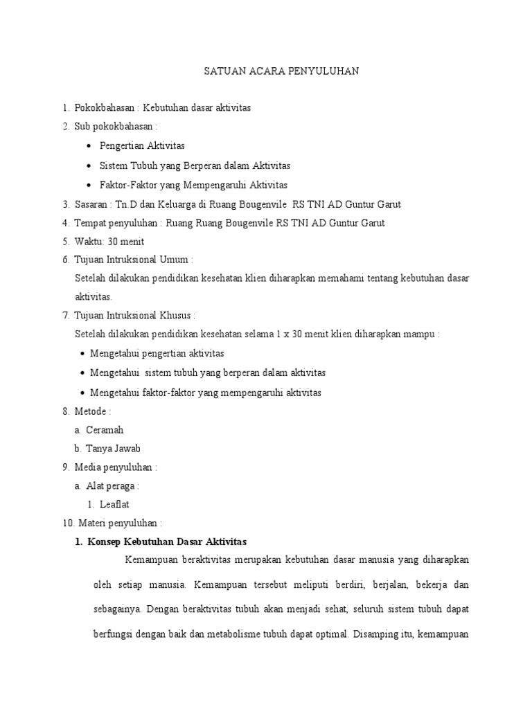 Sap Aktivitas KDP | PDF