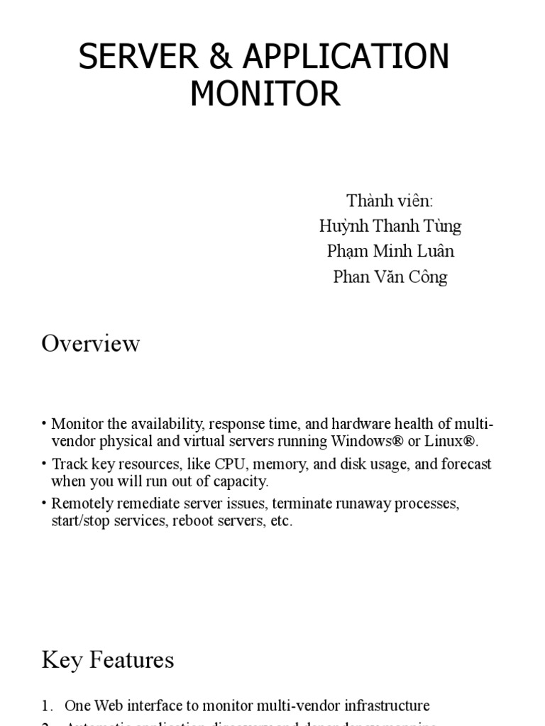 Server & Application Monitor | PDF