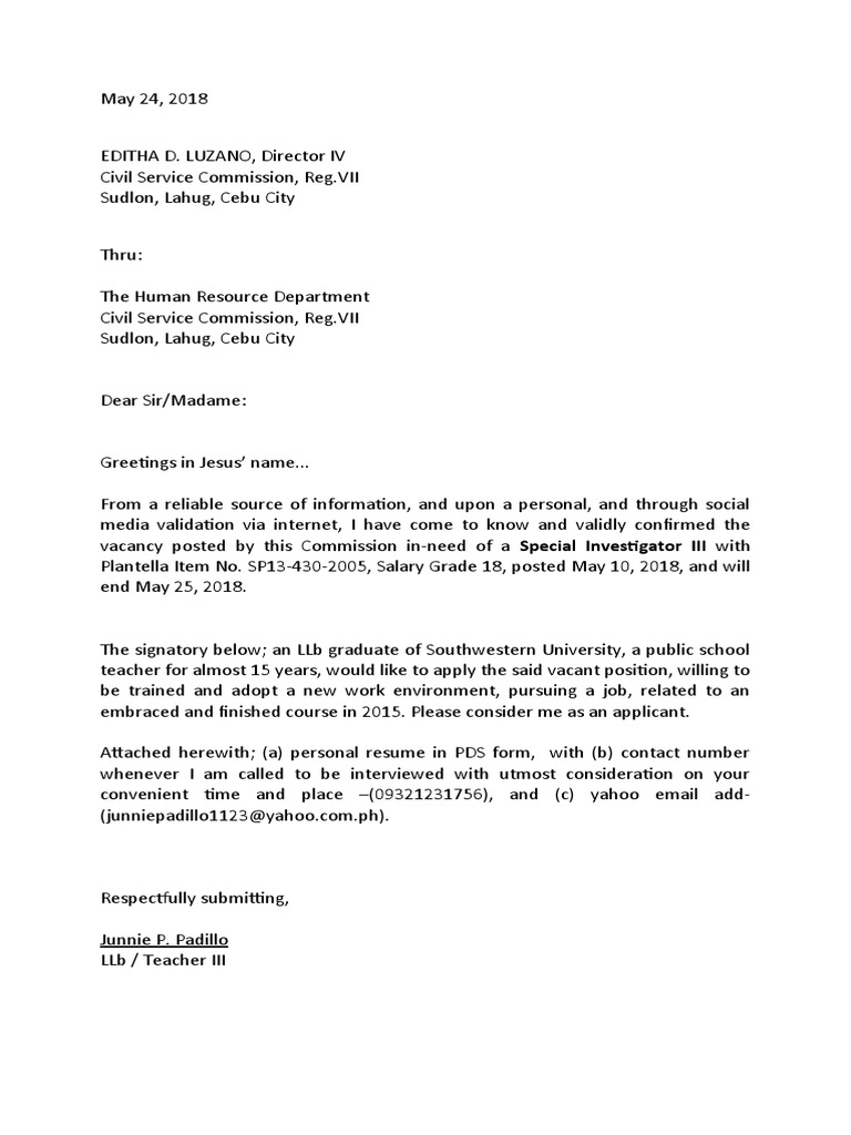 Civil Service Application | PDF