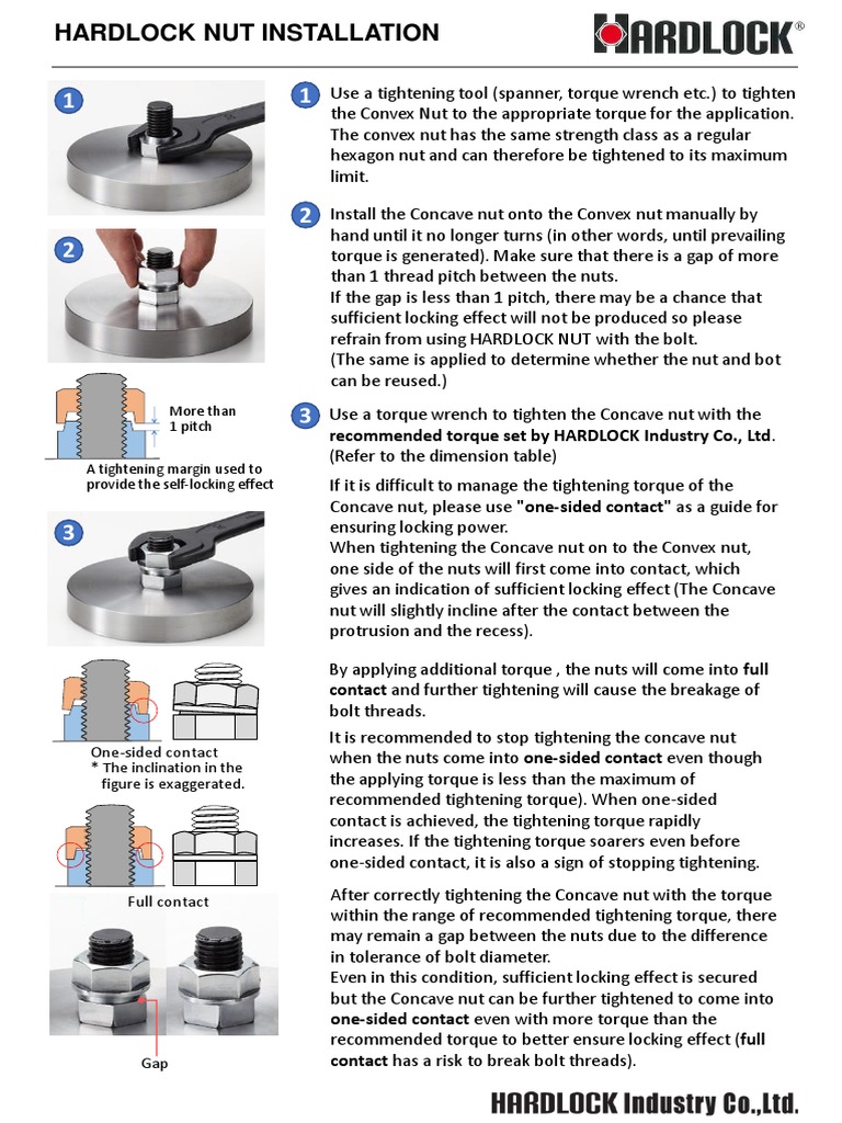 Hardlock Nut Installation: Recommended Torque Set by HARDLOCK Industry ...