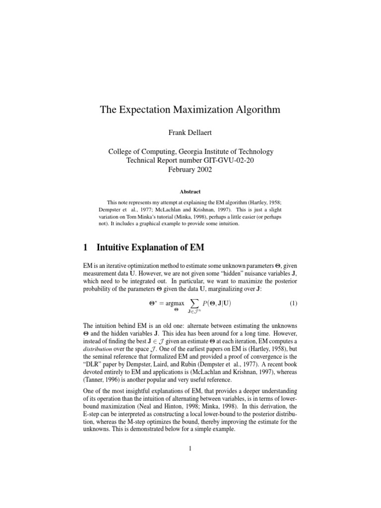 The Expectation Maximization Algorithm | PDF | Logarithm | Mathematical Optimization