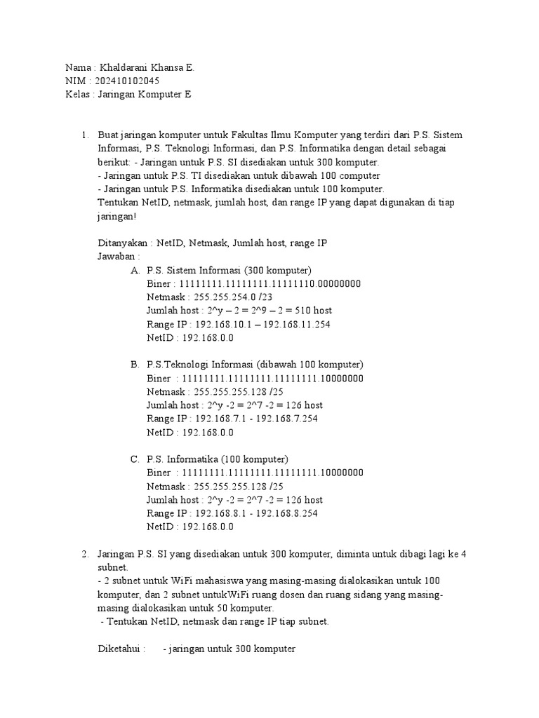 Desain Jaringan Komputer Fakultas | PDF