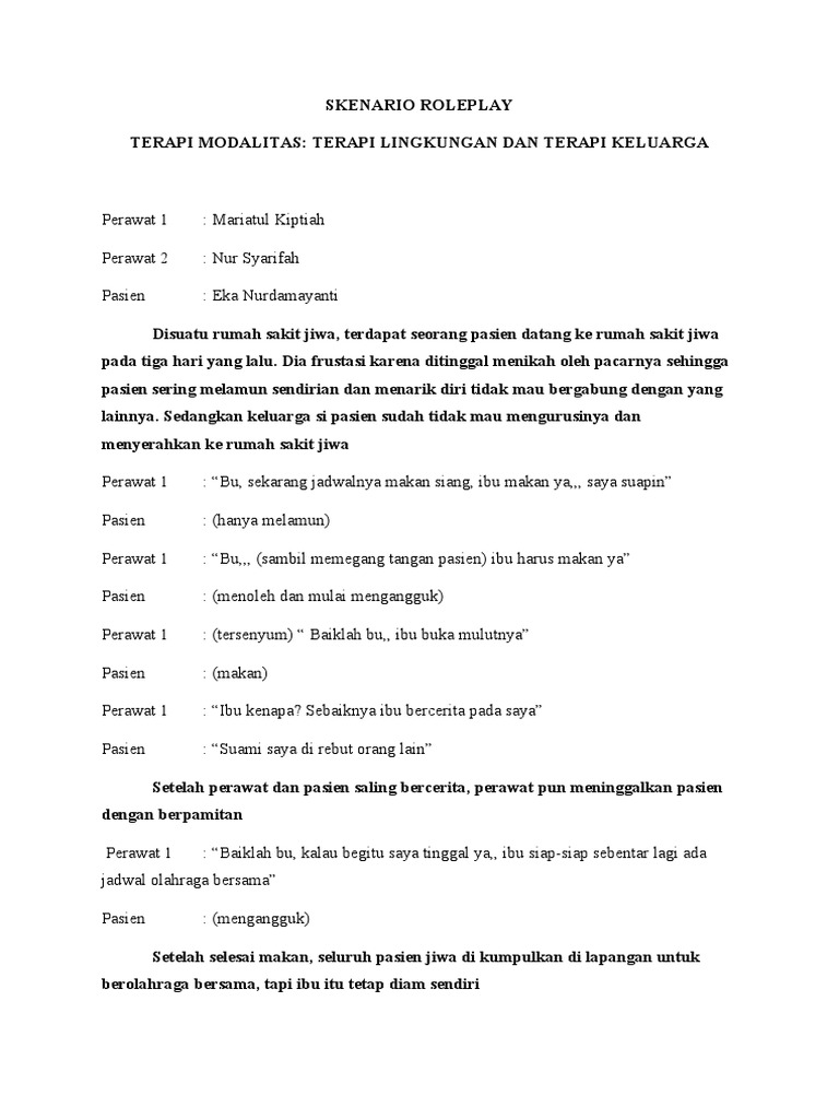 Skenario Roleplay Terapi Modalitas | PDF