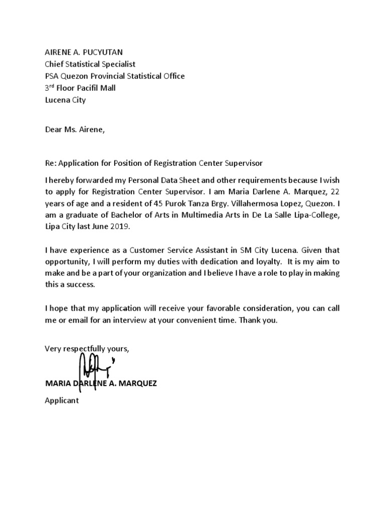 Application Letter (Registration Kit Operator) | PDF