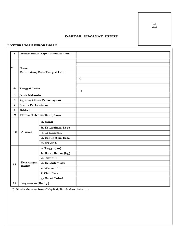 Contoh RH CPNS | PDF