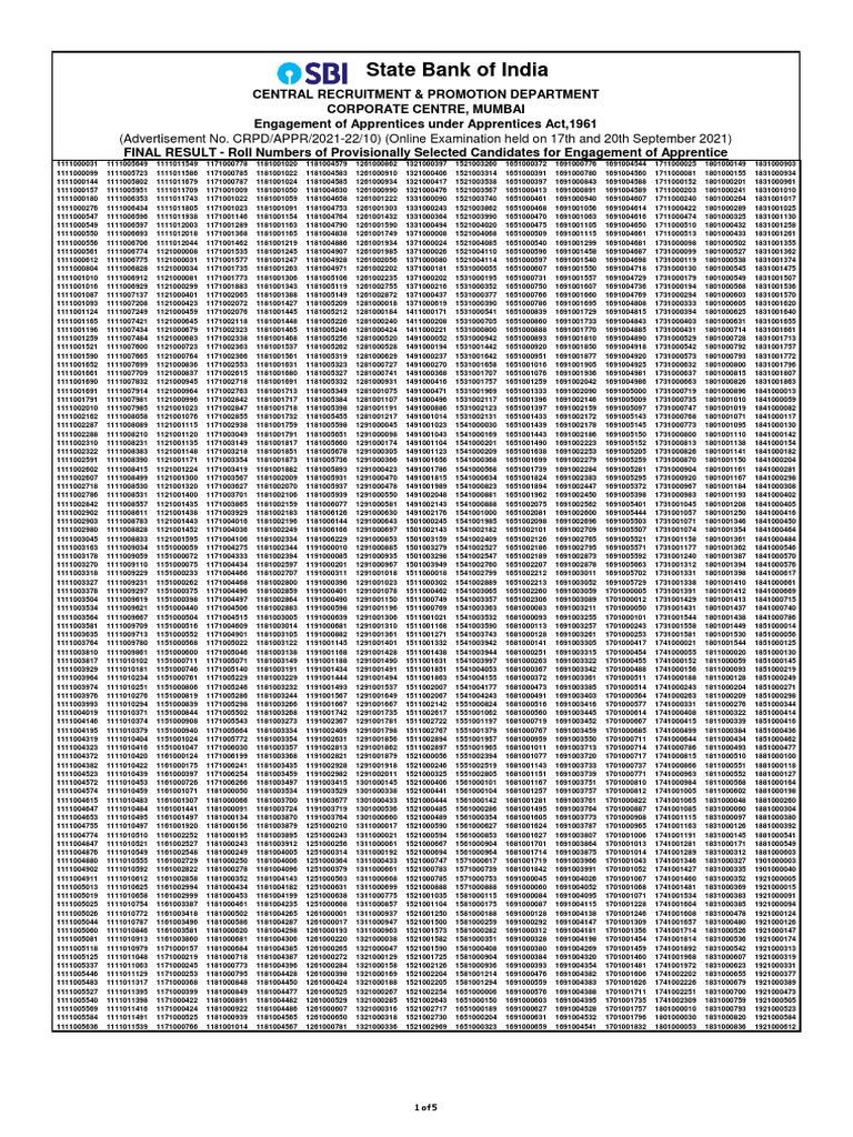 SBI Account Numbers List | PDF | Recruitment | Human Resource Management