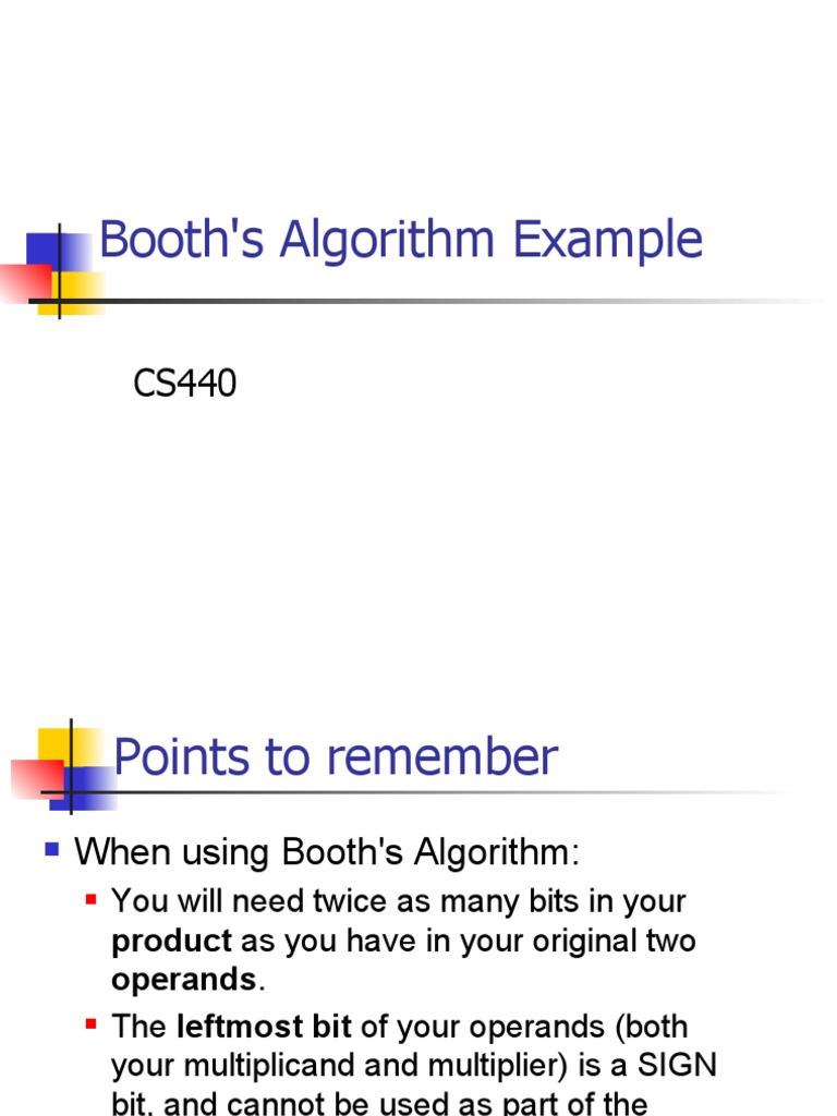 Booth's Algorithm: Step-by-Step Example | PDF | Multiplication ...