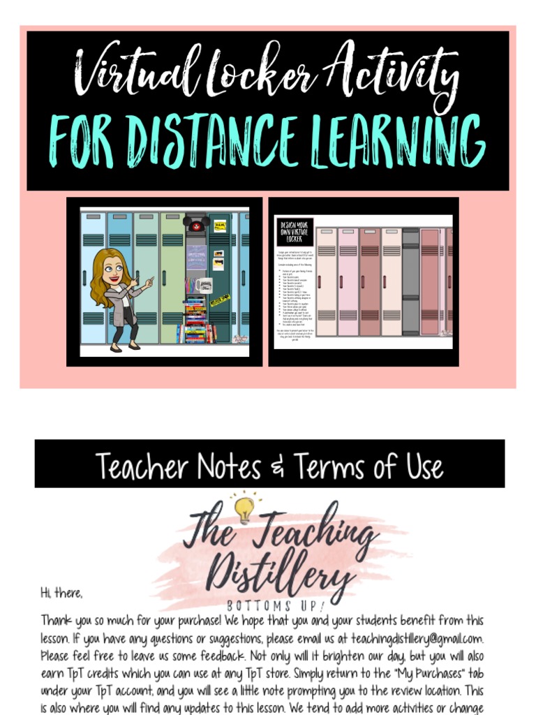 Virtual Locker Activity: For Distance Learning | Download Free PDF ...