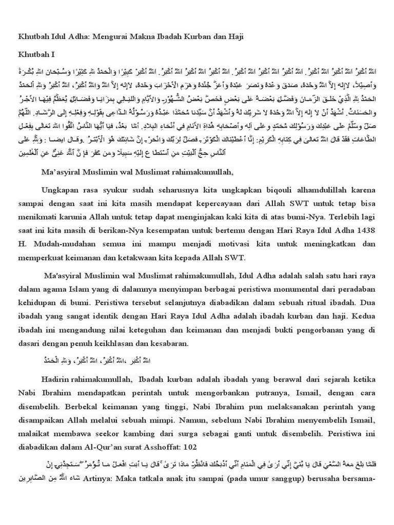 Khutbah Idul Adha | PDF