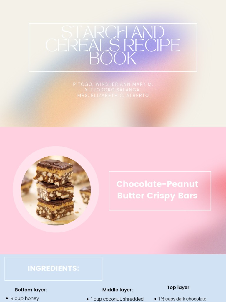 Starch and Cereals Recipe | PDF | Teaspoon | Chocolate