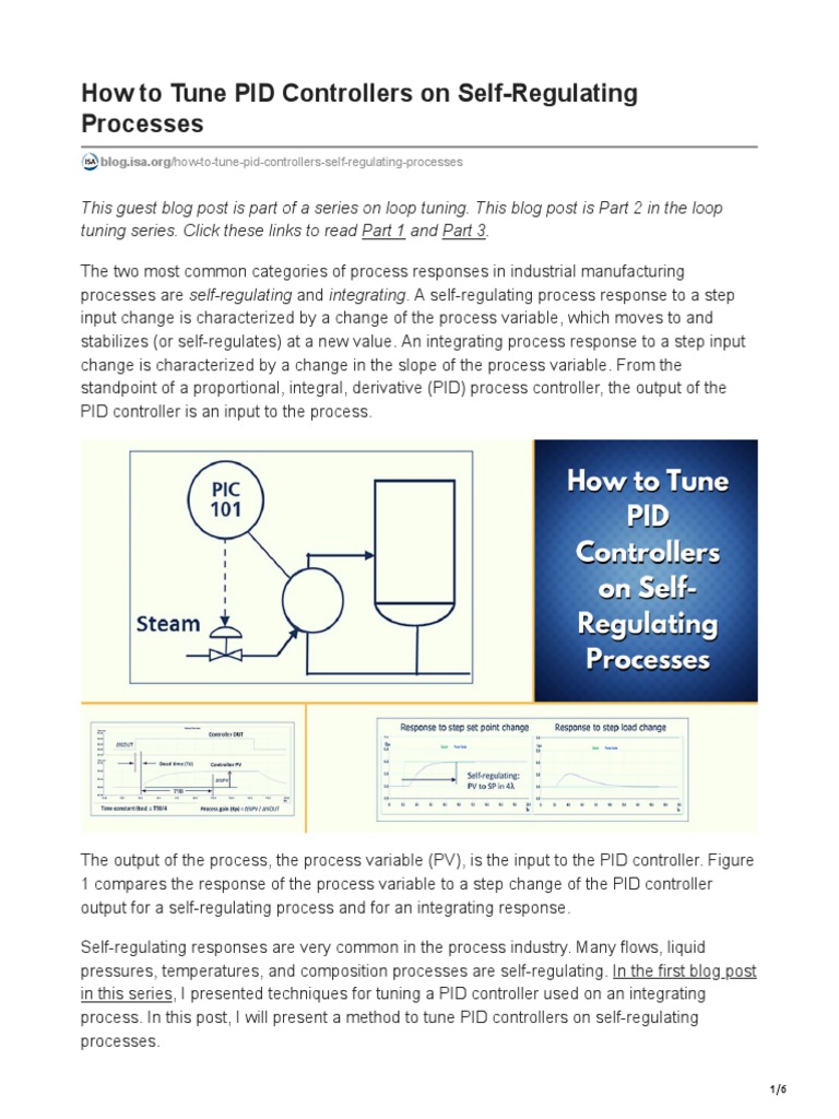 How To Tune PID Controllers On Self-Regulating Processes | PDF | Control Theory | Mathematics