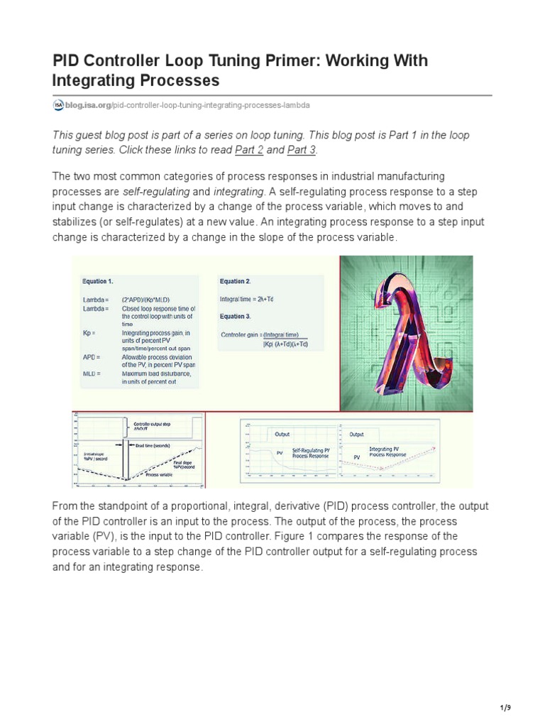 PID Controller Loop Tuning for Integrating Processes | PDF | Control ... PID Controller Loop Tuning for Integrating Processes | PDF | Control ...
