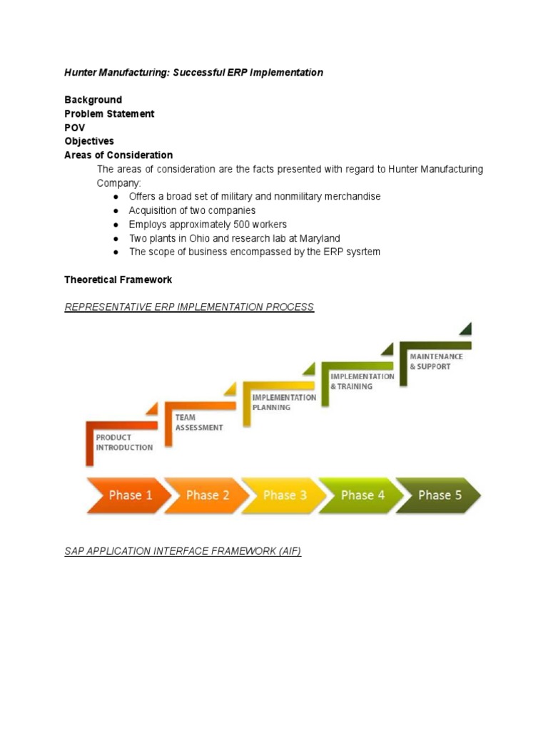 Hunter Manufacturing Case Study | PDF | Enterprise Resource Planning ...