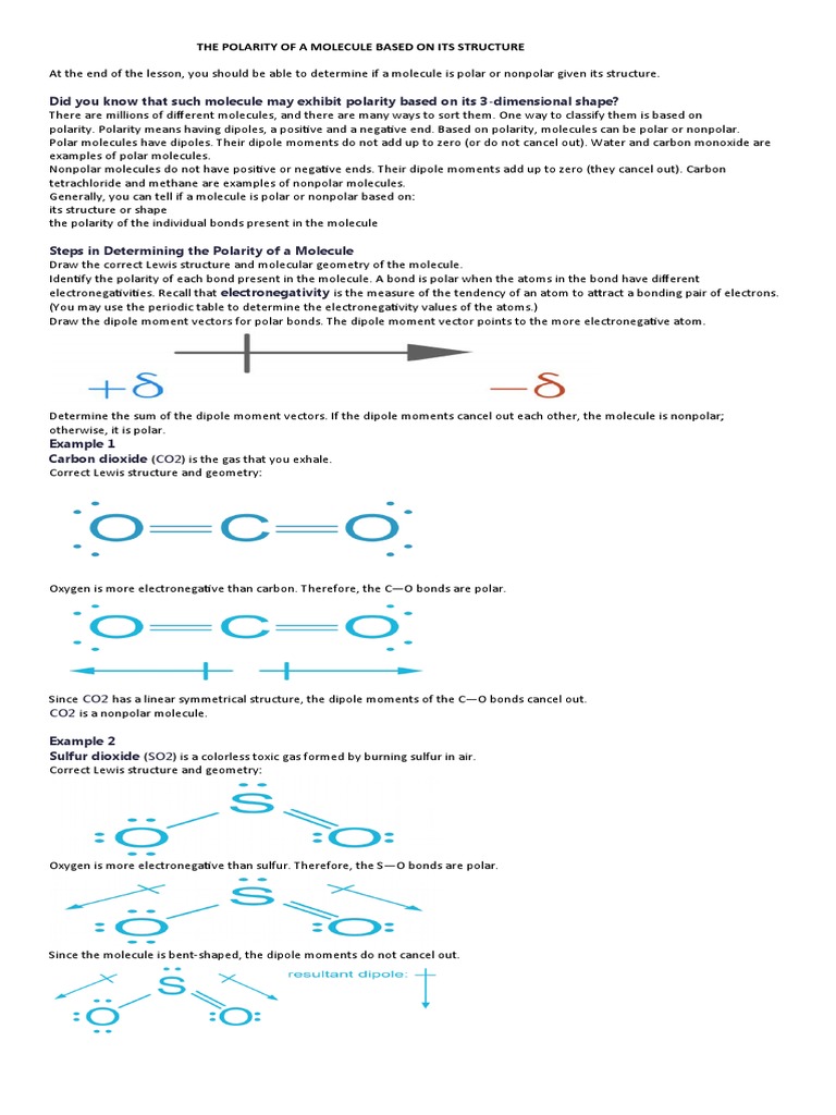 Molecule Polarity and Properties Explained | PDF | Chemical Polarity ...