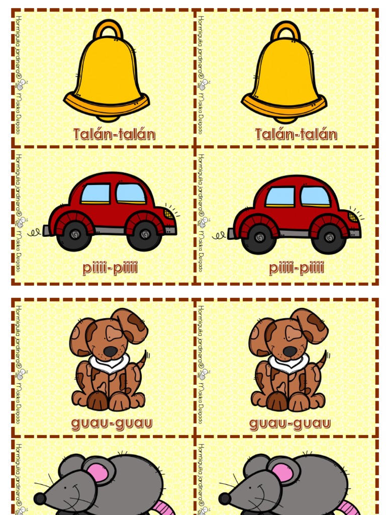 Memorama Sonidos Preescolar | PDF