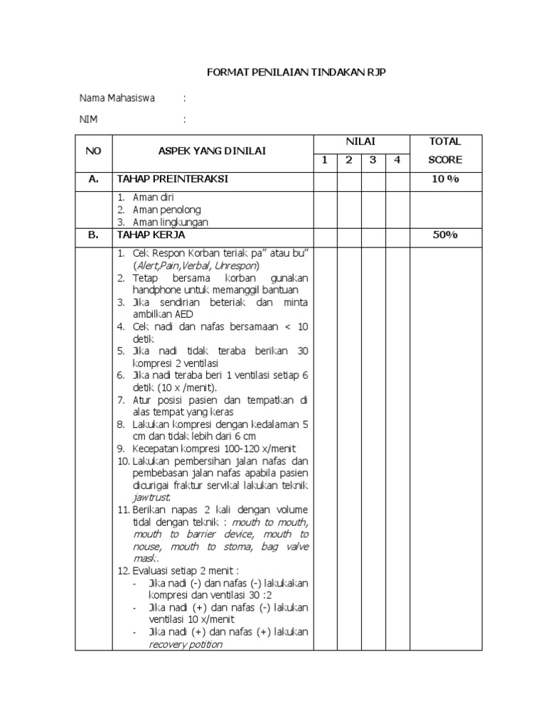 Format Penilaian RJP | PDF