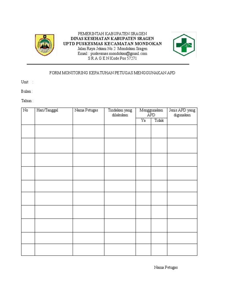 Form Menggunakan Apd | PDF