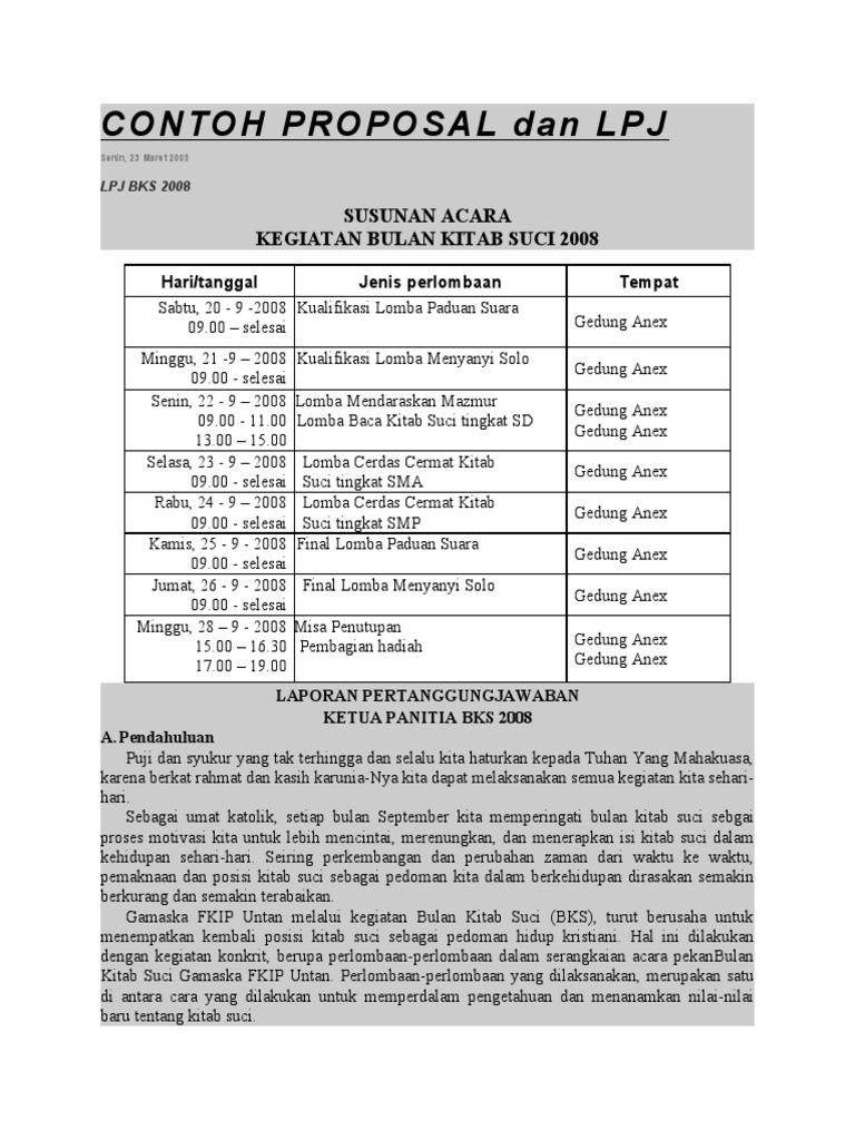 Contoh Proposal Dan LPJ | PDF