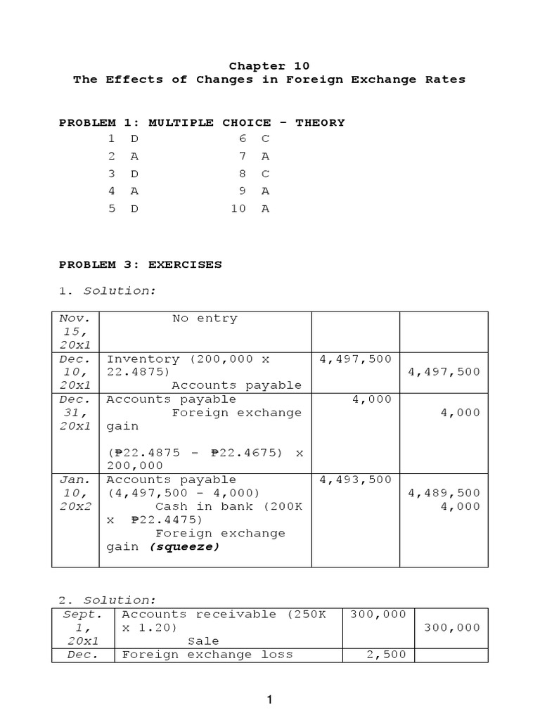Foreign Exchange Effects in Accounting | PDF | Equity (Finance ...