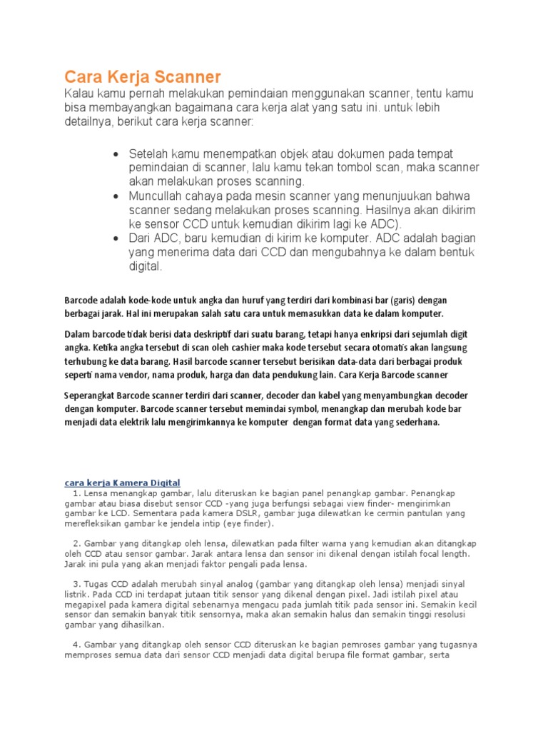 Cara Kerja Scanner | PDF