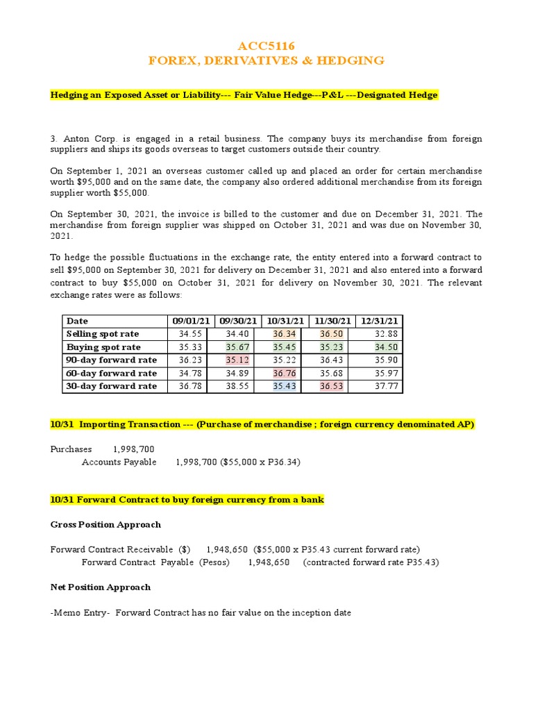 Oct 27 | PDF | Hedge (Finance) | Foreign Exchange Market